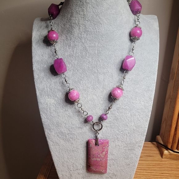 Source Unknown | Jewelry | Pink Sea Sediment Jasper Stone Statement ...